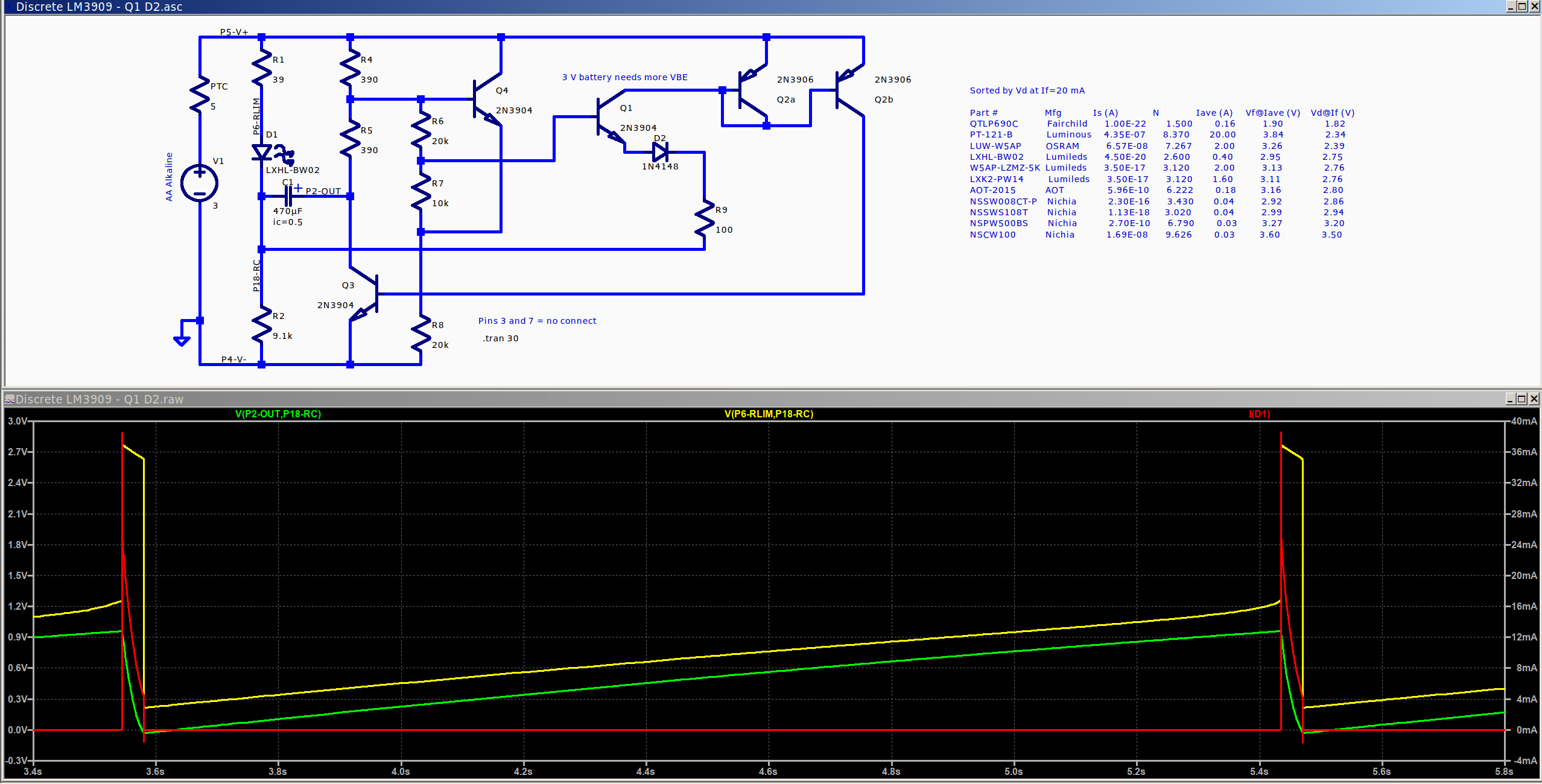 Discrete LM3909 LED Flasher: Circuit Variations – The Smell of Molten ...