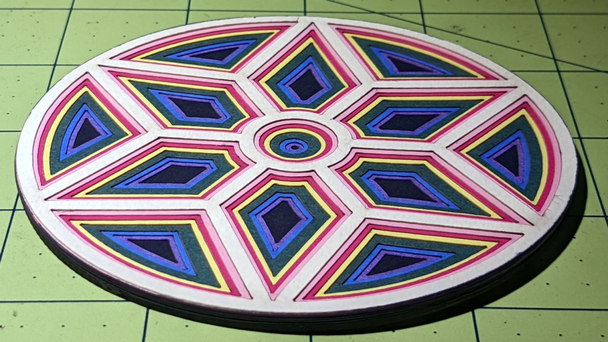 Layered Paper Coaster – The Smell of Molten Projects in the Morning